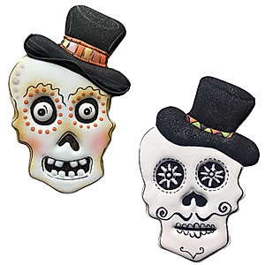 LILIAO Halloween Skull with Hat Cookie Cutter - 3.4 x 5.4 inches - Stainless Steel - by Janka