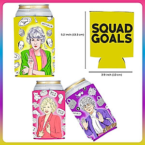 HOMEZZO Golden Girls Themed Party Can Coolers, 8 Pcs Funny Golden Girls Can Sleeves for Girls Party
