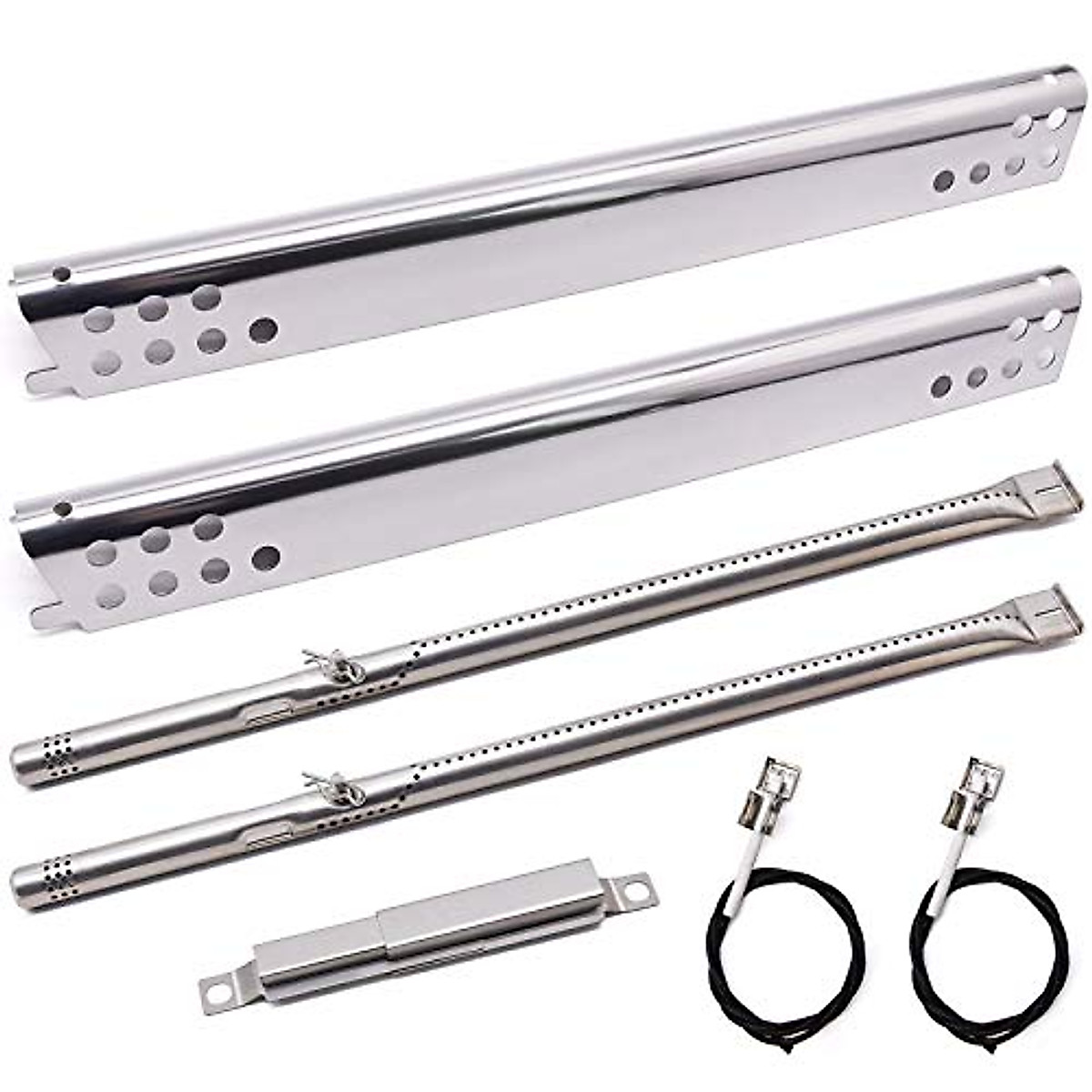 Criditpid Grill Replacement Part for Charbroil 463625217 463625219 463673519 463673019 463347017 463673517 463673017 463275517 463342119, 2Pack Grill Burner Heat Plate Ignitors Crossover Tube