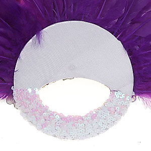 Veo's Fan African Custom Bride Wedding Feather Hand Fan DIY Handmade Lace Fans Luxury Dance Fan Hand Held Photo Props Party Wedding Favors -Feather Fans for Wedding