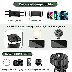 Eicaus Adjustable 67'' Cell Phone Tripod with Remote Control - Versatile Selfie Stick Tripod for Live Streaming, Vlogging, and More - Compatible with iPhone, Android, GoPro, Cameras Black