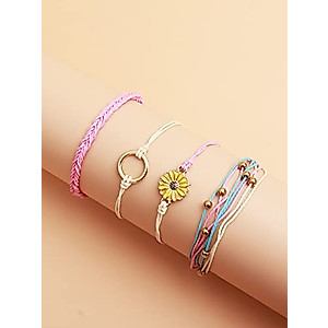 Long tiantian Cute String Bracelets for Women Trendy Summer Stuff Boho Friendship Bracelets Waterproof 4ocean Bracelets Outfits Adjustable Wave Surfer Beach Bracelets Stocking Stuffers