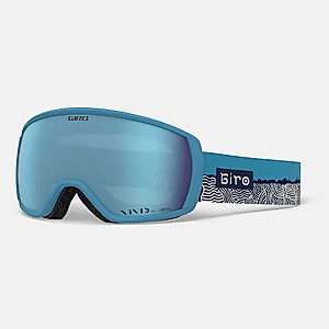 Giro Facet Ski Goggles - Snowboard Goggles for Women & Youth - Powder Blue Ridge Line Strap with Vivid Royal Lens