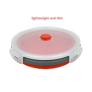 CARTINTS Red Collapsible Food Storage Bowls Silicone Travel Bowls with Leakproof Lids, Microwave and Freezer Safe, Set of 4