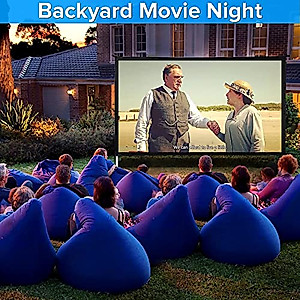 Projector Screen and Stand,JWSIT 135 inch Outdoor Movie Screen-Upgraded 3 Layers PVC 16:9 Outdoor Projector Screen,Portable Video Projection Screen with Carrying Bag for Home Theater Backyard