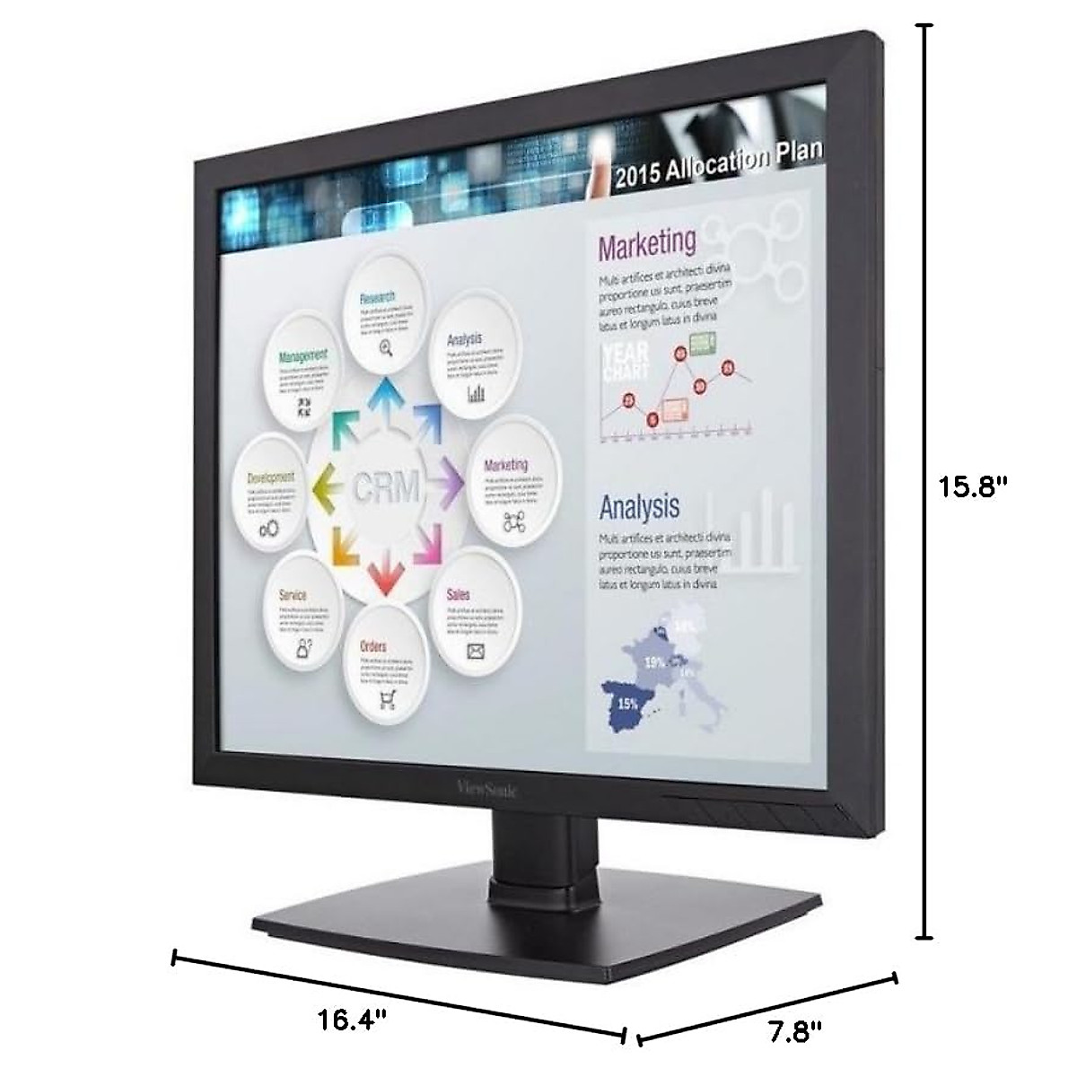 ViewSonic VA951S 19 Inch IPS 1024p LED Monitor with DVI VGA and Enhanced Viewing Comfort, Black