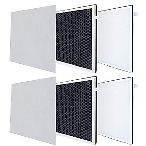 Flintar 2-Pack of True HEPA Replacement Filter Set, Compatible with InvisiClean Air Purifier Aura IC-5018, Aura II IC-5018, Sensa IC-5120, 3-in-1 Premium H13 Grade True HEPA Filter