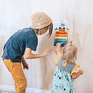 ORIBEL VertiPlay (Wall Toy) Adventure, Wooden Toy and Nursery Room Decor | Easy to Install, Just Stick & Play (Xylophone)