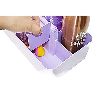 Enjoy Organizer -Large Portable Caddy, DIY Dividers, 8 Compartments, School Office Supplies Home Business Basket with Handle Storage Modern Made in USA (3 PACK, Lavender)