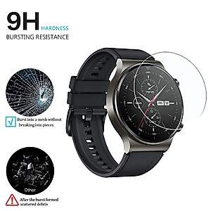 KELOLIN Tempered Glass Screen Protector For Huawei Watch GT 2 Pro-Anti-scratch, Anti-Glare, Anti-Fingerprint [4 Pack] 9H Hardness HD Screen Protector Compatible with Huawei Watch GT 2 Pro