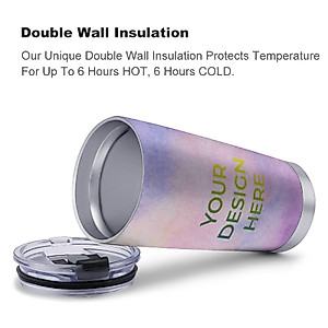 Personalized Stainless Steel Travel Mug Customized Bible Verse Scripture Quote Saying Coffee Cup Custom Insulated Tumbler with Lid Create Your Own Travel Tumbler for Home/Office/Party, 20oz