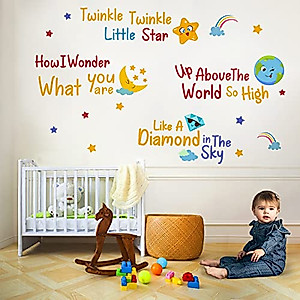 DEKOSH Nursery Wall Decor with Twinkle Twinkle Little Star Rhmye | Beautiful Design Wall Decals for Baby Nursery, Girls/Boys Bedroom