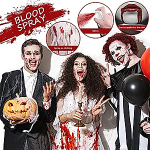 2 Pcs Fake Blood Makeup Spray,Blood Splatter,Fake Blood,Fake Capsule Blood,Halloween Liquid Blood,Give 10Liquid Blood Capsules, Face and Body