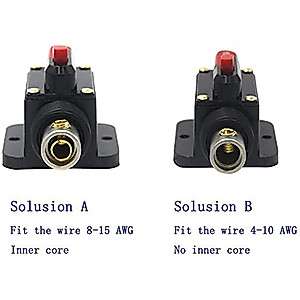 ZOOKOTO 12V-24V DC 125A Car Audio Inline Circuit Breaker Reset Fuse Holders Inverter for Stereo Switch System Protection 125 Amp
