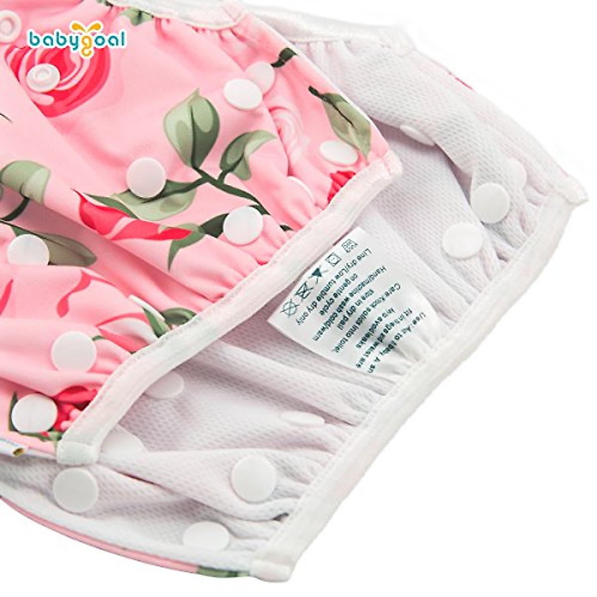 Babygoal Baby Swim Diapers, Reusable Adjustable Swim Underwear Fits 0-8M Boys Girls for Baby Gifts and Swimming Lessons 2 Pack 2SWF07