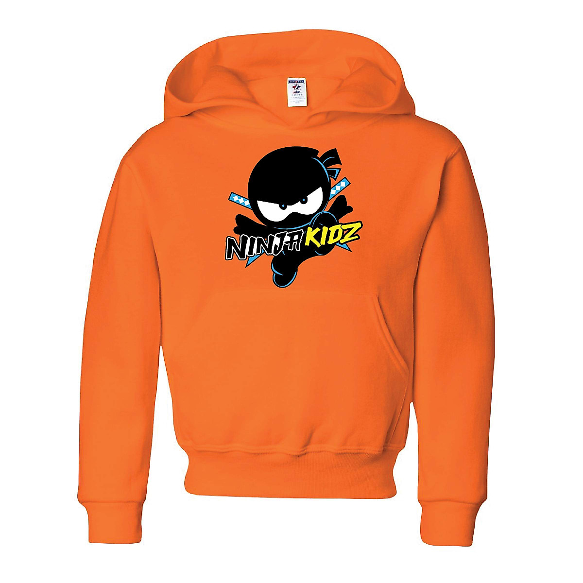 Ninja Kidz Official Original Logo Boys Pullover Hoodie, Dress your Ninja Kids in Cool Kids Clothes, Ninja Sweatshirt Merch & Boys Sweaters, Orange Hoodie, Size Youth X-Large