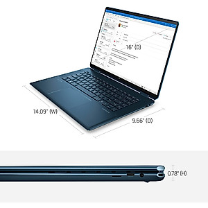 HP 2022 Spectre 2-in-1 Laptop 16" 3K+ IPS Touchscreen Intel EVO Platform 12th Core i7-12700H Iris Xe Graphics 16GB DDR4, 2TB SSD, Wi-Fi 6E Thunderbolt 4 Backlit KB, FP and Pen, Windows 11 Pro