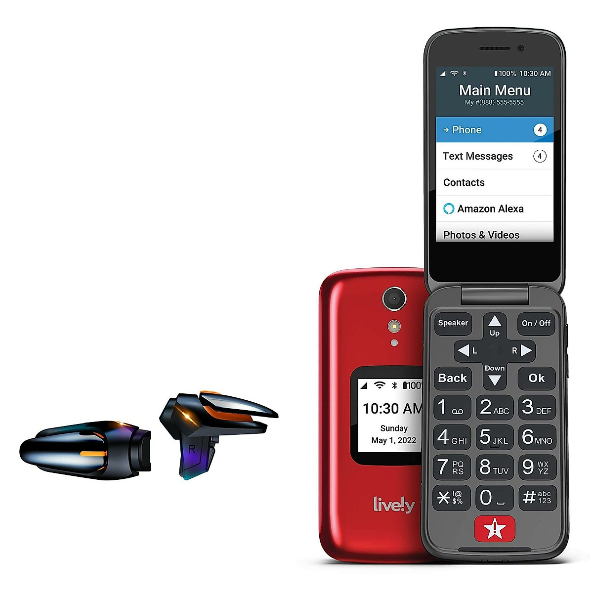 BoxWave Gaming Gear Compatible With Jitterbug Lively - Touchscreen QuickTrigger Auto, Trigger Buttons Autofire Gaming Mobile FPS - Jet Black