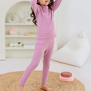 Girls Underwear Kids Thermal Underwears Toddler Winter Base Layer Long Johns Sets for Boys Dark Pink Large (100) /3T-4T
