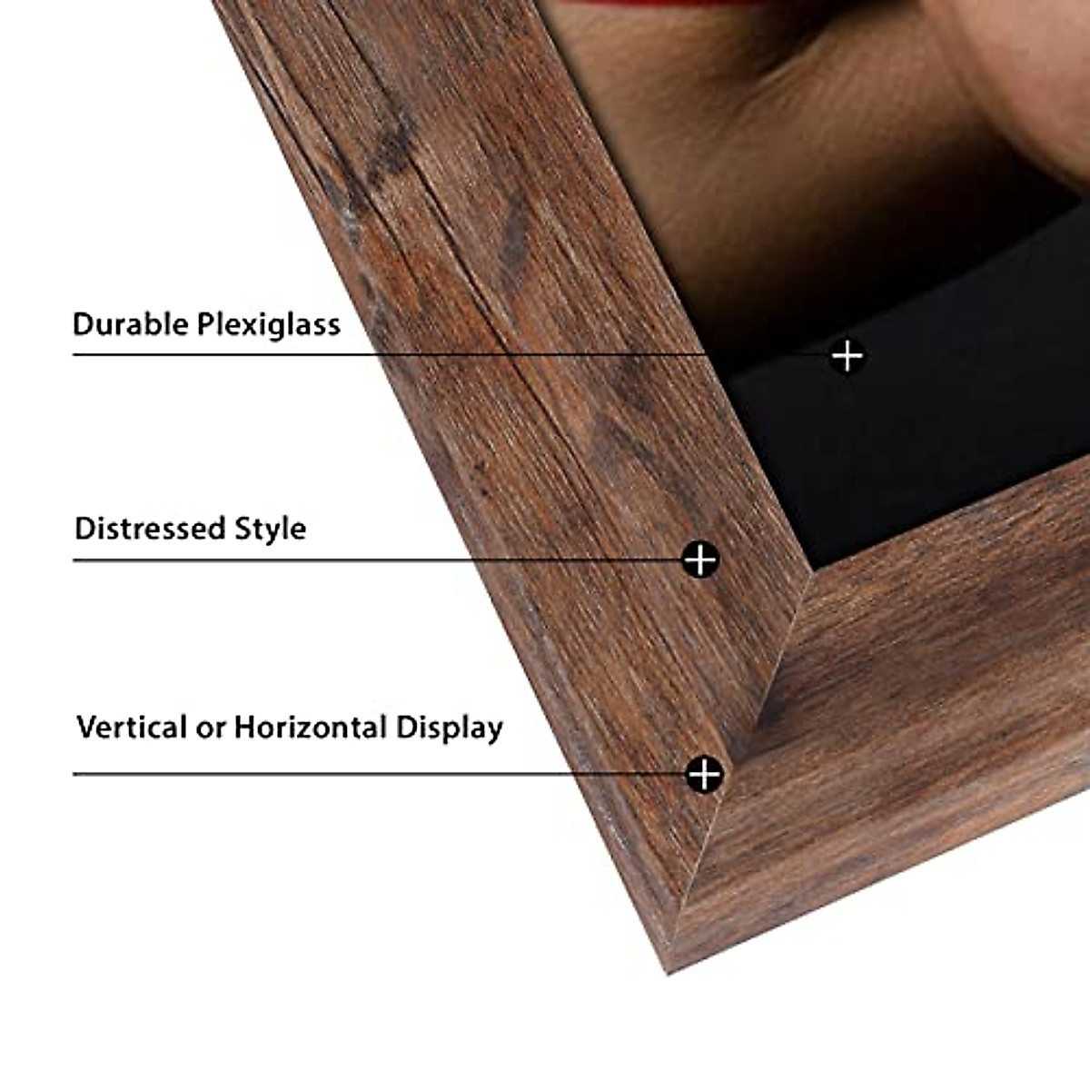 Calenzana 16x20 Poster Picture Frames Rustic Distressed Photo Frame 16 x 20 Set, Wall Hanging, 2 Pack, Brown