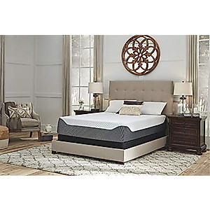 Signature Design by Ashley 14 Inch Elite Plush Mattress, Green Tea & Charcoal Infused Gel Memory Foam, California King