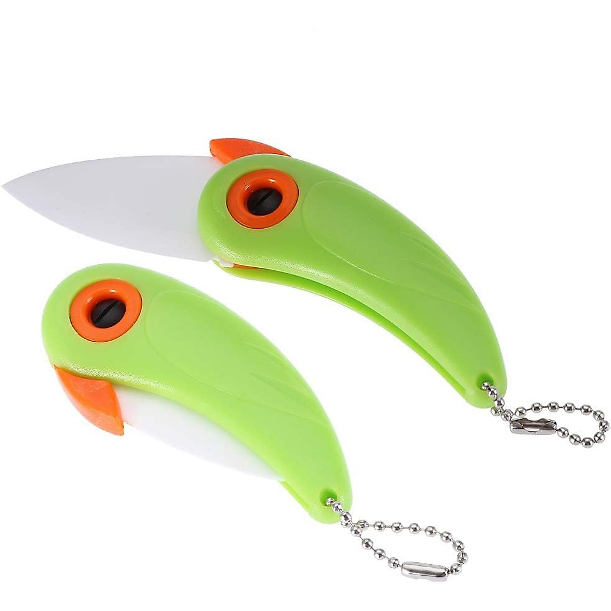 TOPINCN Ceramic Paring Knife Mini Kitchen Fruits Vegetable Ceramic Folding Handle Pocket Knife Camping Knives Cutting Tools 4 Colors (Green)