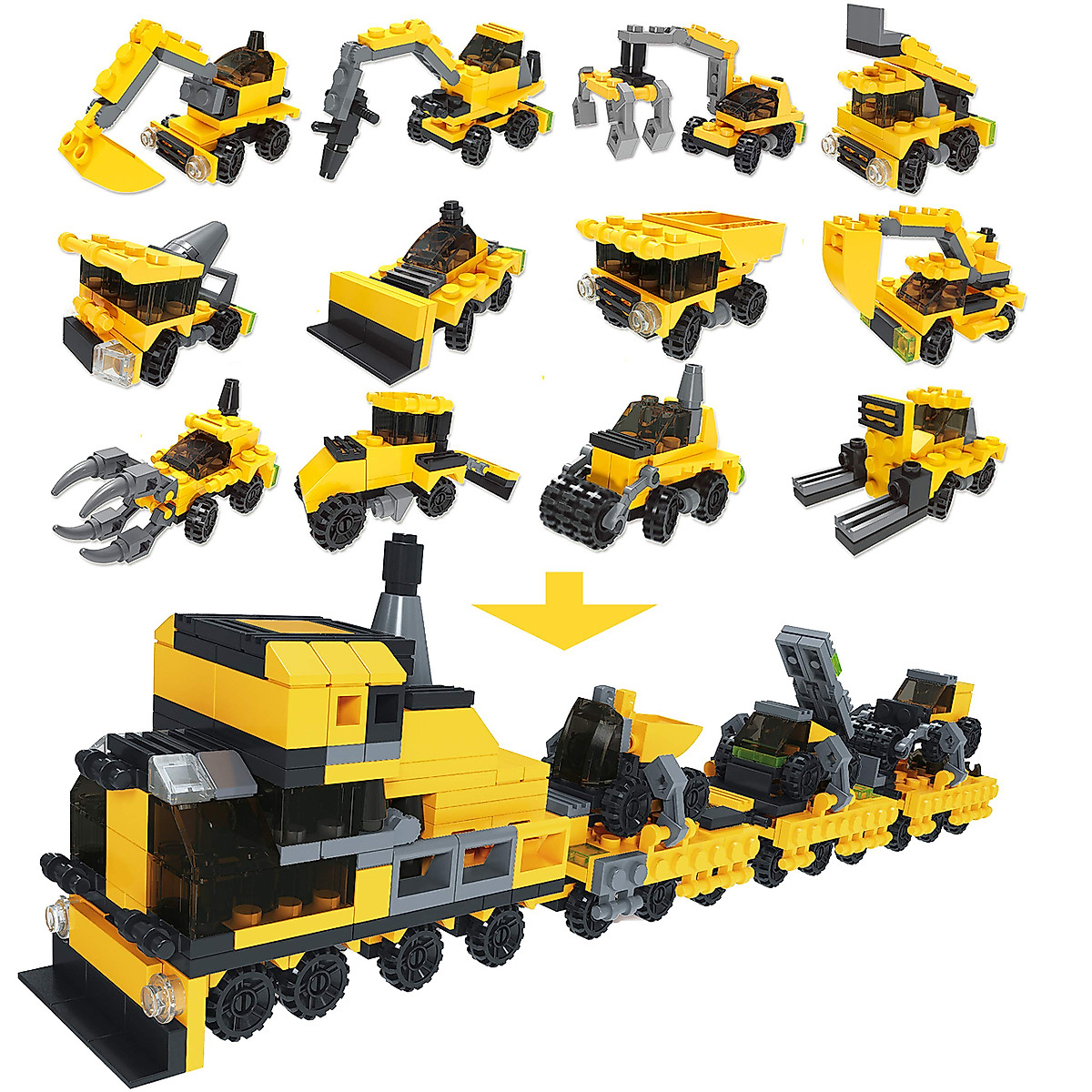 Kiddokids 18 Pcs Filled Easter Eggs with Construction Vehicles Building Blocks Toys, Easter Eggs Prefilled for Easter Theme Easter Eggs Hunt, Basket Stuffers Fillers (3.15inch)