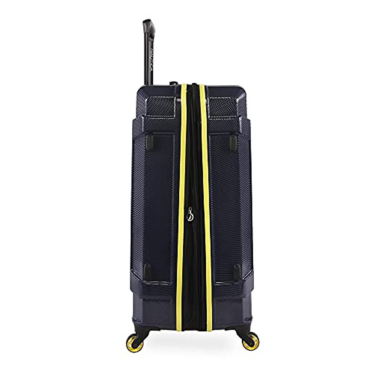 Nautica Maker Hardside Spinner Luggage, Navy/Yellow, Checked-Large 29-Inch