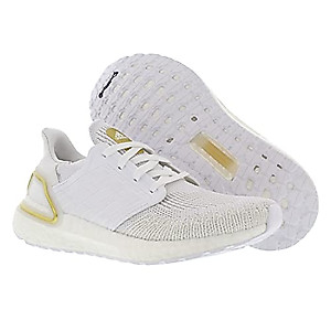 adidas Women's Ultraboost 20 Athletic Running Shoes, White/White/Gold Metallic, 8.5