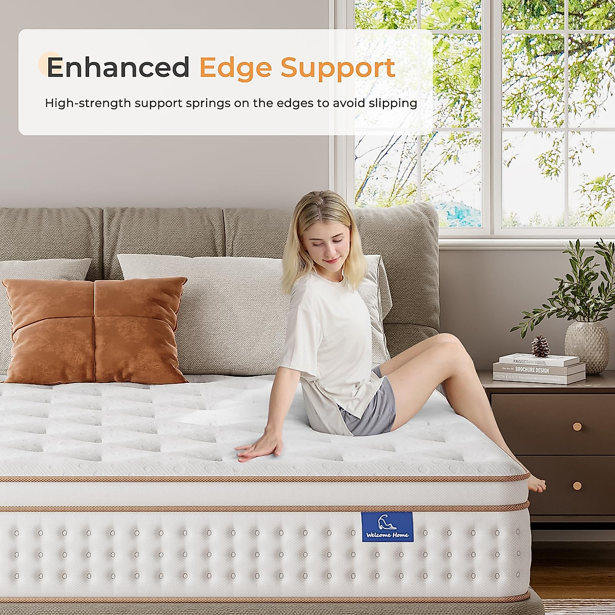 Vesgantti Twin Mattress, 12 Inch Memory Foam Hybrid Mattress in a Box with Individual Pocket Spring, Twin Size Mattress for Pressure Relief, Motion Isolation, Medium Firm Support