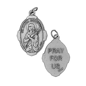 1" Saint and Holy Subject Medal with Prayer Card | Over 25 Different Saints | Durable and Detailed Charm | Pendant Medal Carded with Prayer I (St. Maria Goretti)