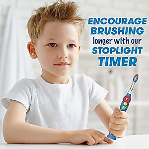 Firefly Ready Go Light Up Timer Toothbrush, Avengers, Premium Soft Bristles, 1 Minute Timer, Less Mess Suction Cup, Battery Included, Easy Storage, Dentist Recommended, For Ages 3+(Character May Vary)