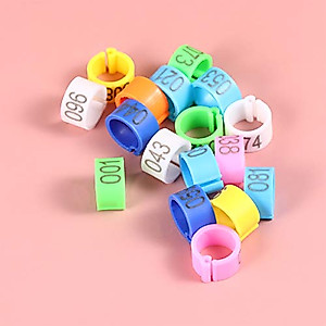 POPETPOP 100PCS Pigeons Foot Rings - Birds Foot Rings Durable Lightweight Birds Opening Foot Rings Number Cuff Rings Identification Rings for Parrot Chicken Pigeons