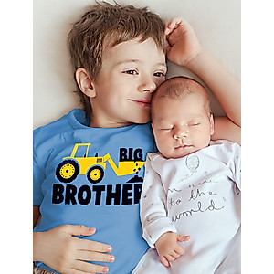 Construction Tractor Big Brother Shirt Pregnancy Baby Announcement Gifts for Boys Sibling Toddler Kids T-shirt 3T California Blue