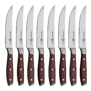 Messermeister Avanta 5” Fine Edge Steak Knife Set - Pack of 2 - German X50 Stainless Steel - Rust Resistant & Easy to Maintain - 8 Steak Knives Total
