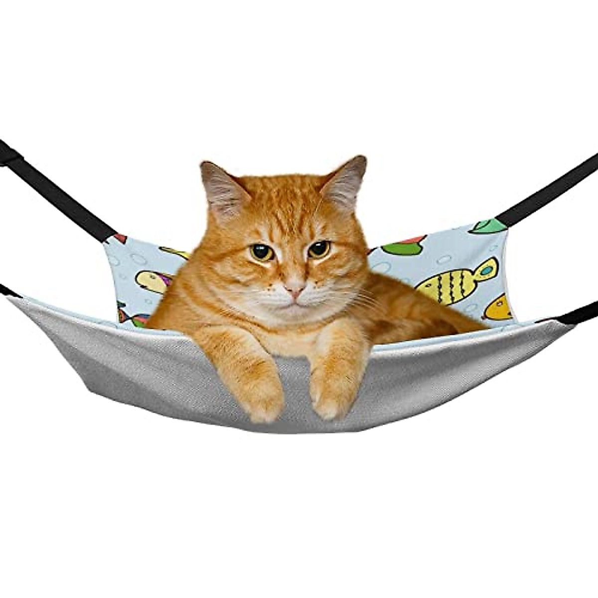 Color Fish Pet Hammock Bed Guinea Pig Cage Hammock Small Animal Hanging Bed for Ferret, Chinchilla, Puppy and Other Small Animals