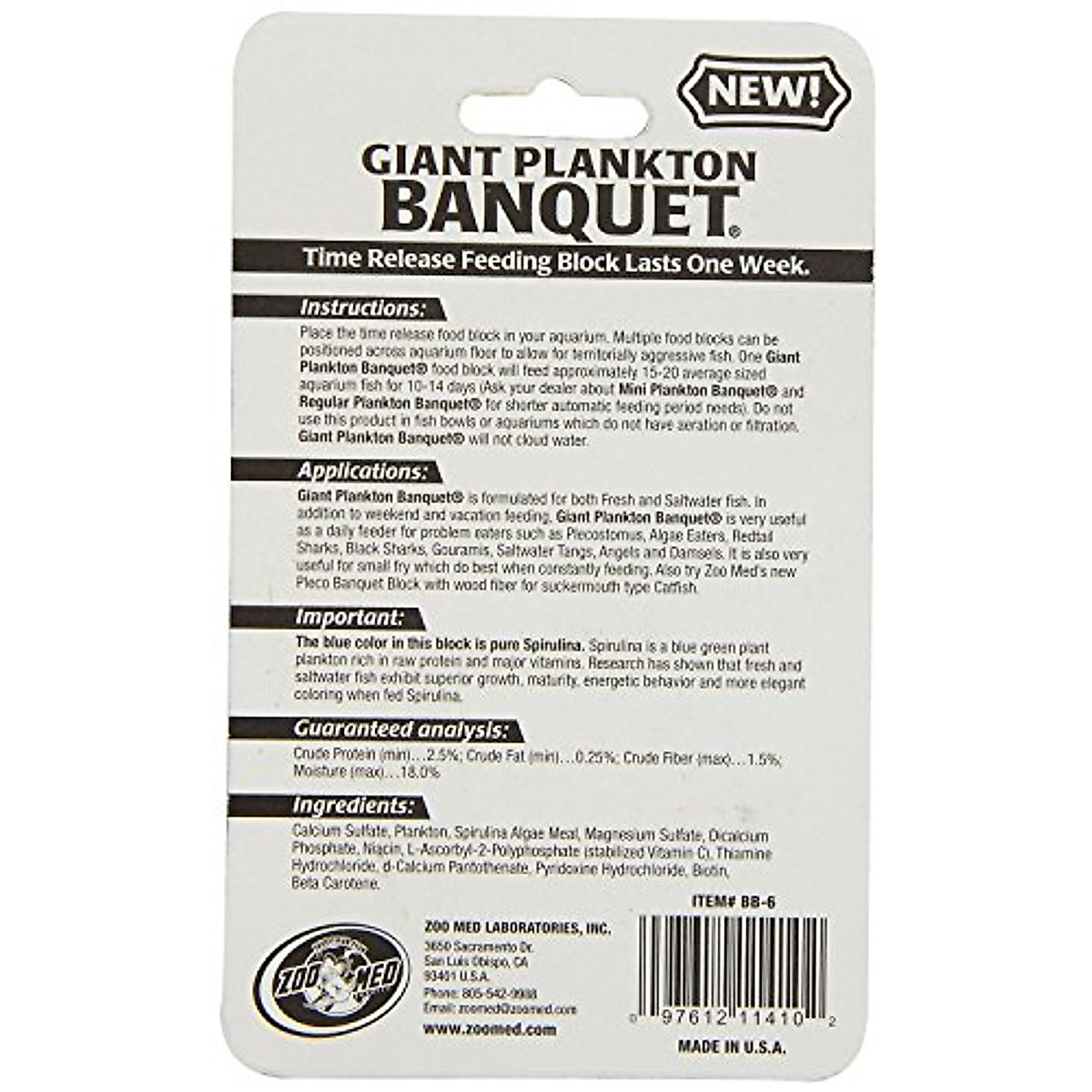 Zoo Med Laboratories Plankton Banquet Block Feeders - Giant Size (3 Pack)