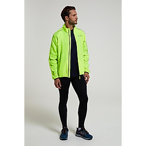 Mountain Warehouse Force Mens Reflective Water-Resistant Running Jacket Yellow Small