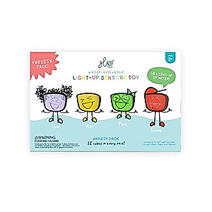 Glo Pals Water-Activated Light-Up Cubes for Sensory Play – 12 Pack