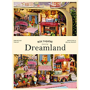 Kisoy Dollhouse Miniature with Furniture Kit, Handmade DIY House Model for Teens Adult Gift (Lucky Market)