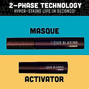 SKINGASM Liquid Blading Lips - 2-Phase High-Intensity Lip Stain for Hyper-Brilliant Color - Revolutionary Smudge Proof Lipstick and Matte Lipstick - Vegan Lip Makeup (Naked)