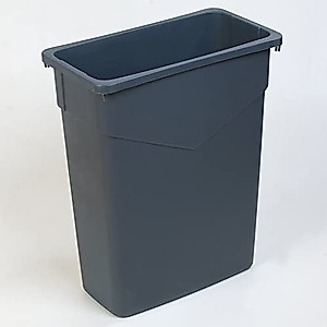 Carlisle FoodService Products TrimLine Plastic Rectangle Waste Container, 15 Gallons, Grey