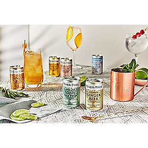 Fever Tree Elderflower Tonic Water - Premium Quality Mixer - Refreshing Beverage for Cocktails & Mocktails. Naturally Sourced Ingredients, No Artificial Sweeteners or Colors - 150 ML Cans - Pack of 24