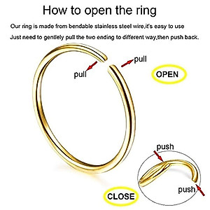 Jconly 46Pcs Ear Nose Lip Piercing Kit - 20G 18G Professional Colorful for 316L Steel Needles Clamps…