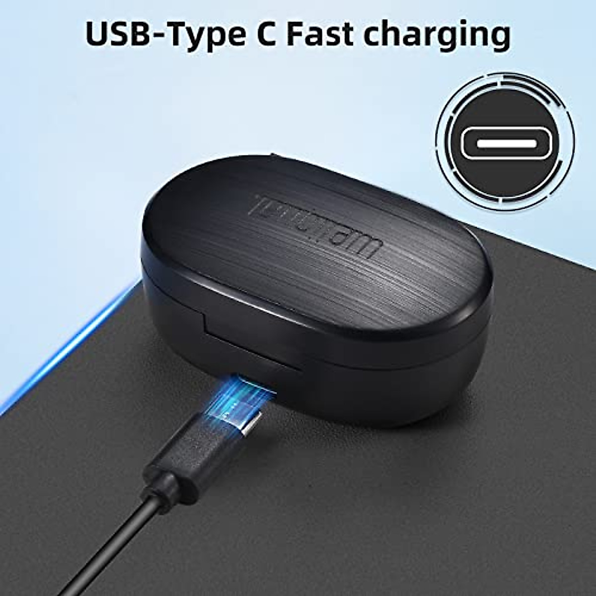 wellqual TWS Wireless Earbuds Sports Earphones Bluetooth V5.0 Headphones Wireless Earphones, LED Power Display Built-in Mic for Clear Calls, Touch Control, Single Twin Mode, Stereo Sound (Black)