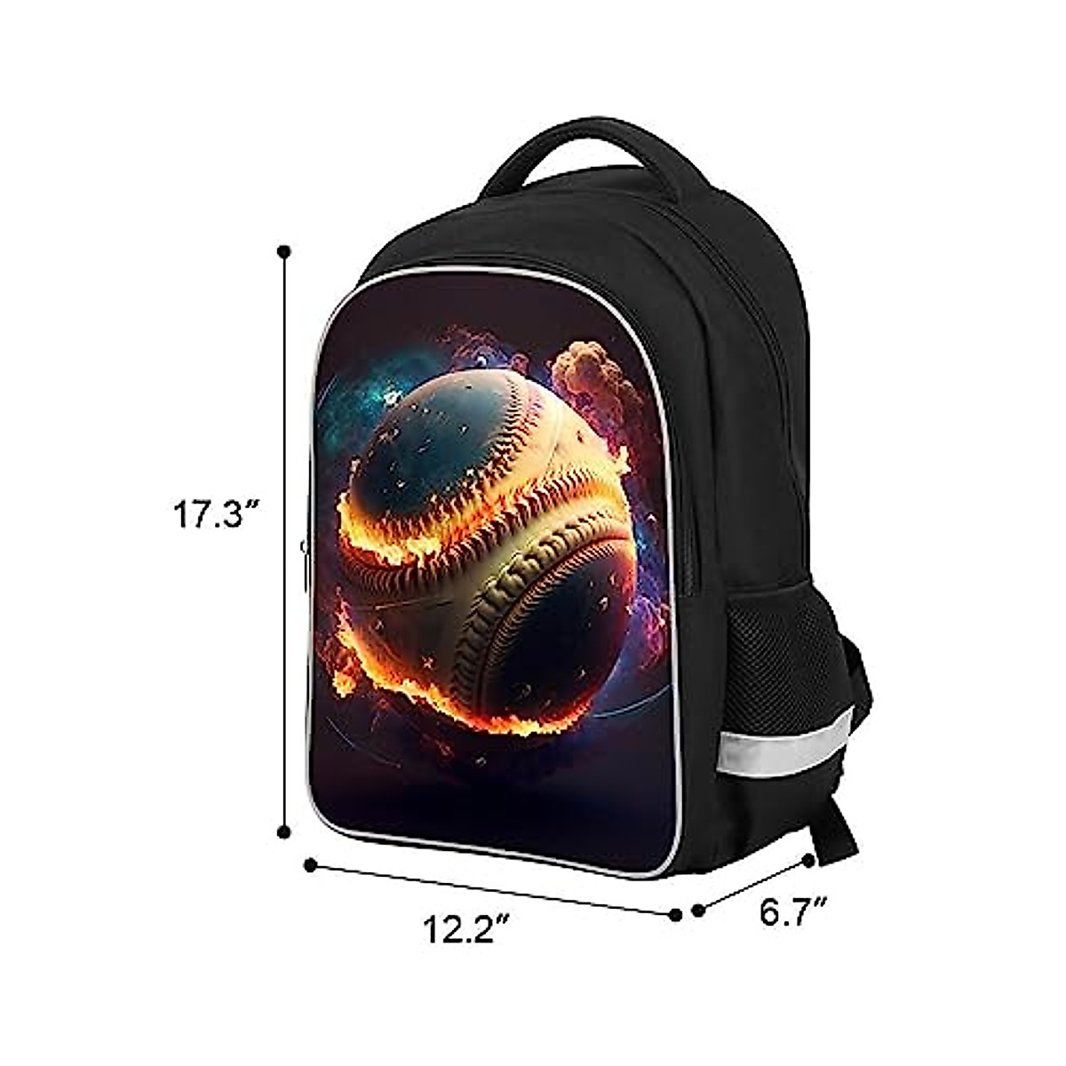 AnySmic Baseball Backpack for School, Kids Bookbag Set with Lunch Box and Pencil Case for Boys, Girls