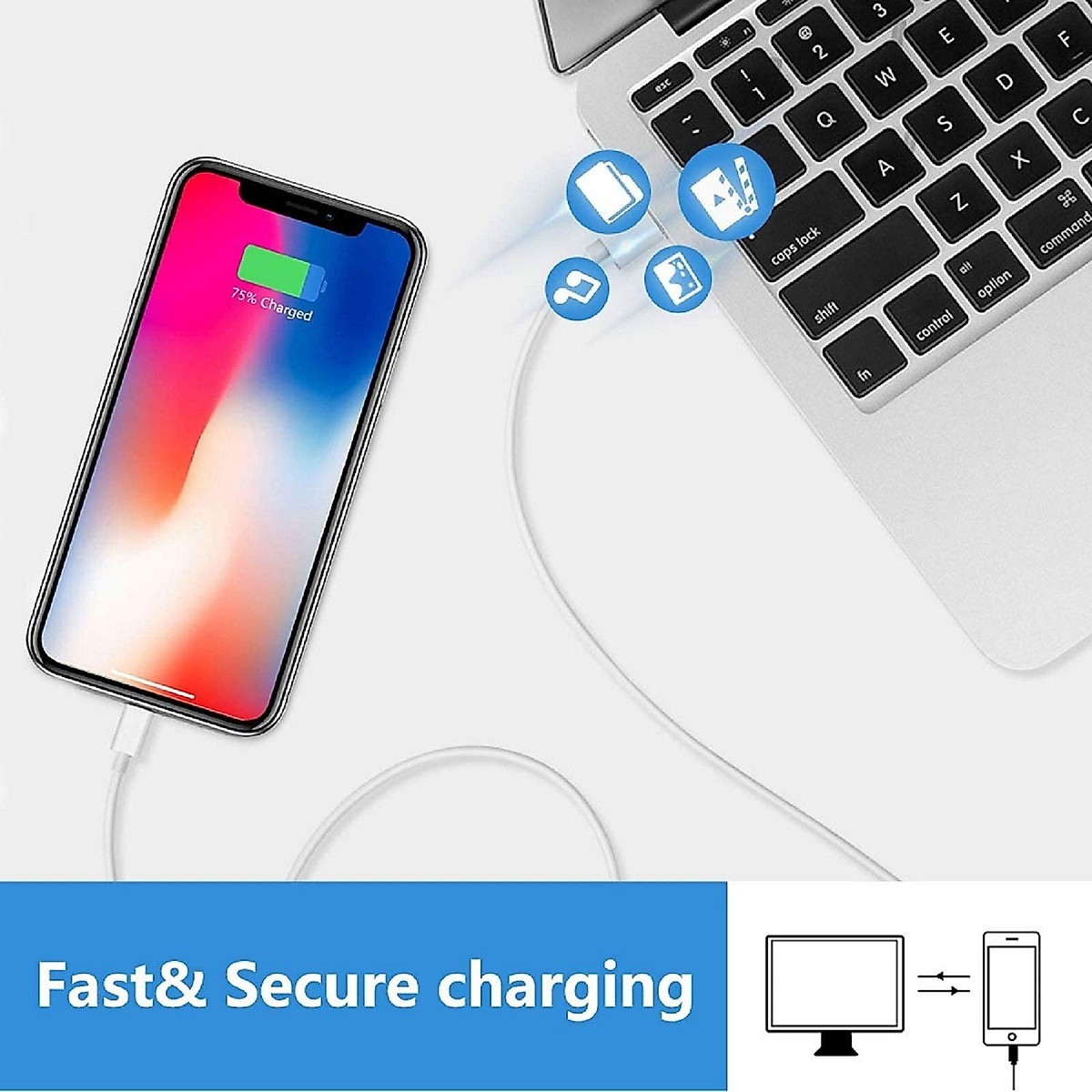 [Apple MFi Certified] iPhone Charger, Veetone 2 Pack 6FT Lightning to USB Fast Charging Data Sync Transfer Cord & Dual Port USB Wall Charger Plug Compatible with iPhone 12/12 Pro/11/XS/XR/X 8 7 6/iPad