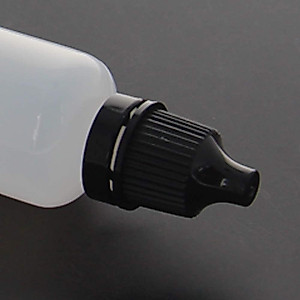 Bettomshin 20Pcs 10ml PE Plastic Dropping Bottles, Thin Mouth Vial of Squeezable Liquid Eye Liquid Dropper, Liquid Sample Seal Storage Bottle with Black Cap