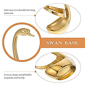 Kichvoe 1 Set Swan Base Spoon Holder Spoon and Fork Set Stand Organizer Fork Storage Rack Dinner Table Coffee Tableware Holder for Kitchen Decorative Wedding Parties