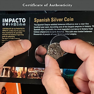Authentic Ancient Coin - Spain, 1/2 Real of The Old Spanish Colonies Minted Between 1.700 and 1746, New World Silver - Includes Certificate of Authenticity